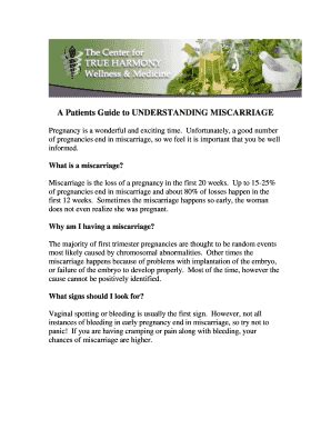 Fillable Online A Patients Guide To UNDERSTANDING MISCARRIAGE Fax Email