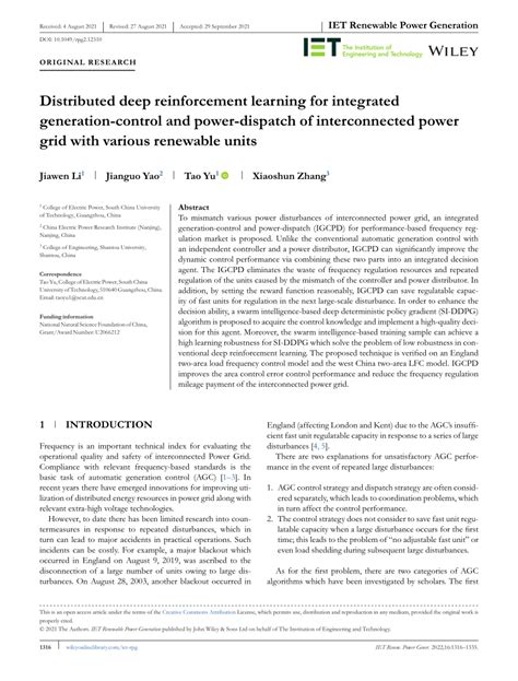 pdf distributed deep reinforcement learning for integrated generation‐control and power
