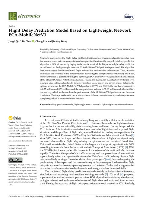 pdf flight delay prediction model based on lightweight network eca mobilenetv3