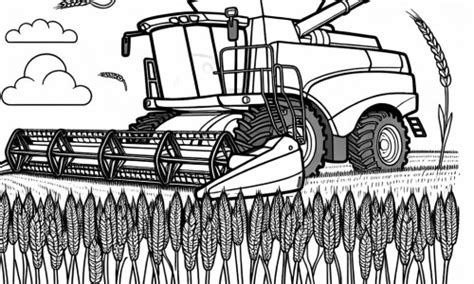 Coloriage D Une Moissonneuse Tracteur T L Charger Ou Imprimer