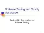 Ppt Software Testing And Quality Assurance Software Quality Assurance