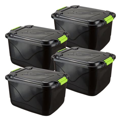 Kit 4 Caixas Organizadoras 30 Litros Trava E Empilhavel Shopee Brasil