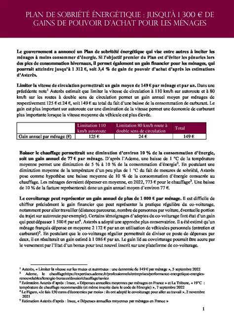 ASTERES Gain pouvoir achat plan sobriete energetique 6 octobre 22 ASTERÈS