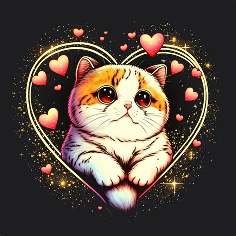 Lindo Gato Esponjoso Y Coraz N Un Gato Enamorado Tiene Un Regalo En