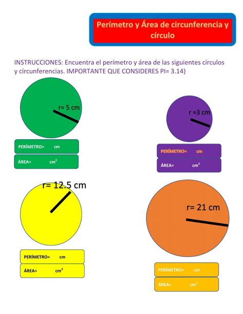 Rea Y Per Metro Del C Rculo Worksheet Multiplicaci N De Fracciones