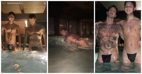 Fabrizio Corona e il figlio Carlos Maria in perizoma su Instagram È