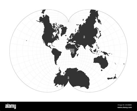 Mapa del Mundo Proyección conformal epicycloidal de agosto Globo