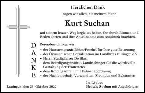 Traueranzeigen von Kurt Suchan Allgäuer Zeitung