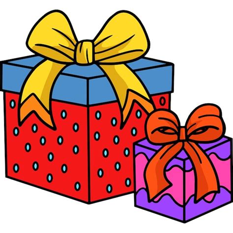 Regalos dibujos animados color clipart ilustración Vector Premium