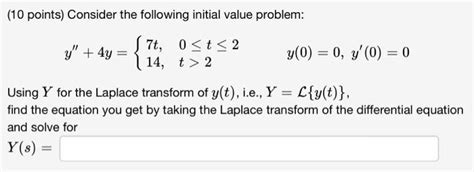 solved 10 points consider the following initial value
