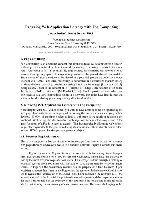 pdf reducingweb application latency with fog computing