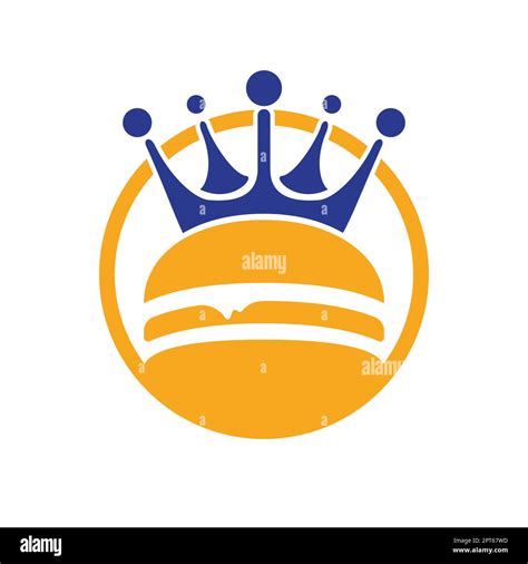 Burger King Vector Logo Design Burger With Crown Icon Logo Concept