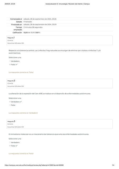 Autoevaluaci N Inmunolog A Revisi N Del Intento Fiama Udocz
