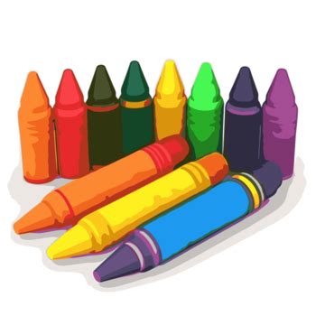 Crayones Clipart Grandes Dibujos Animados Colorantes Crayones En Blanco