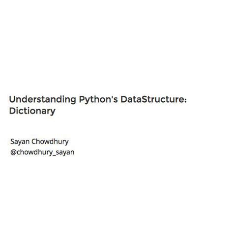 understanding python data structure dictionary