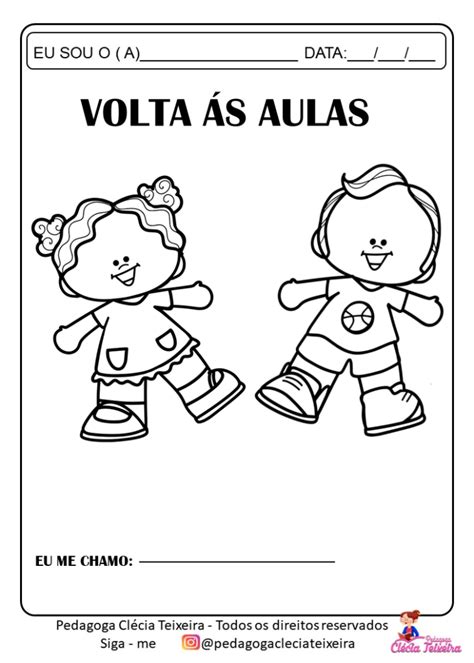 Atividades volta ás aulas para imprimir Clécia Teixeira
