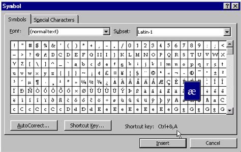 Inserting Special Characters