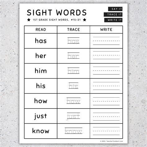 Reading Words For Rd Grade