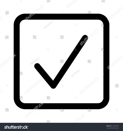 Square Checkbox Check Box Line Art
