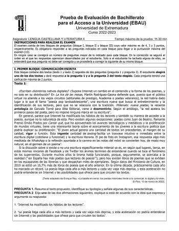 Ex Menes De Ebau De Lengua Castellana Y Literatura Descargar