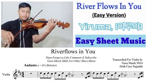 Free Sheet Yiruma River Flows In You Violin Cover Easy