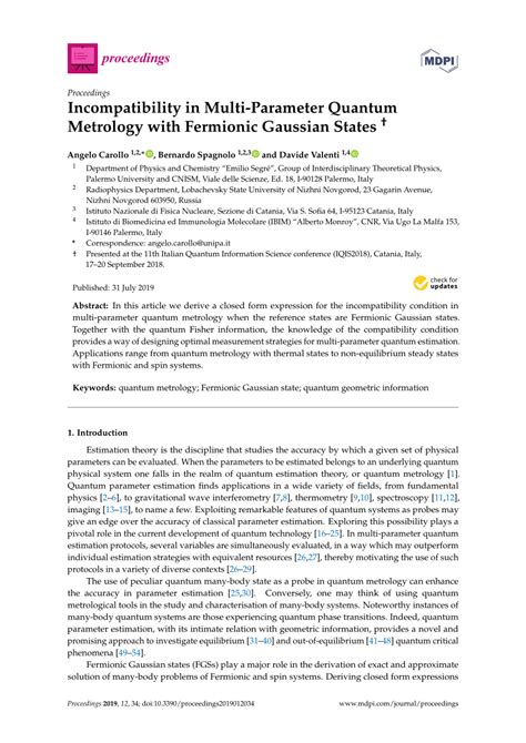 pdf incompatibility in multi parameter quantum metrology with fermionic gaussian states