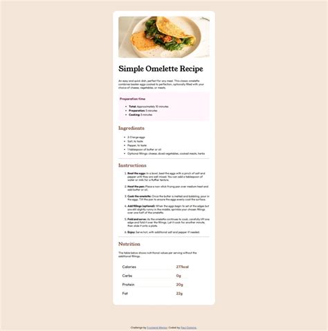 frontend mentor recipe page using html and css coding challenge solution