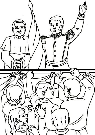 DIBUJOS PARA COLOREAR PINTAR IMAGENES PROCLAMACION DE LA INDEPENDENCIA