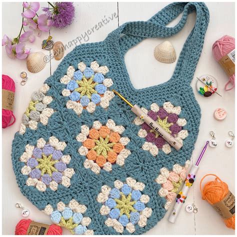 Granny Square Bag Free Crochet Pattern The Purple Poncho Atelier Yuwa