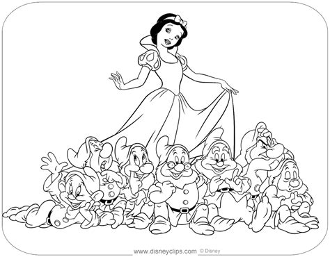 107 Snow White And The Seven Dwarfs Coloring Pages Disneyclips