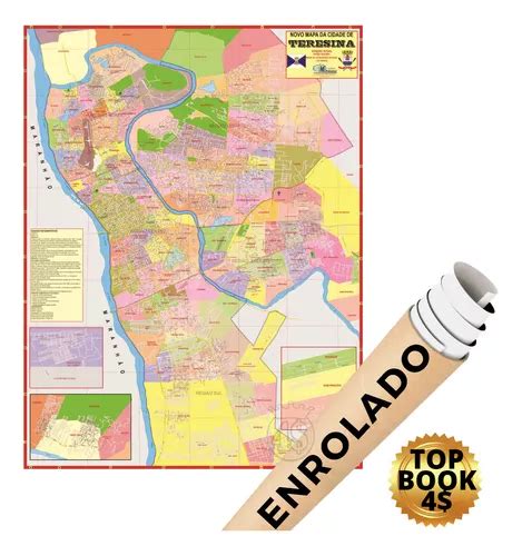 Mapa Cidade Teresina Pi Politico Escolar Poster Geográfico Geografia