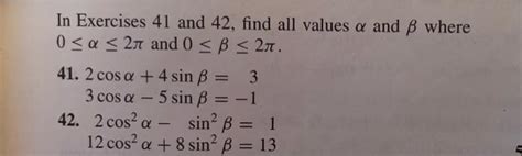 solved in exercises 41 and 42 find all values a and b where