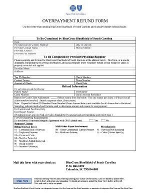 Fillable Online Overpayment Refund Form Doc Fax Email Print PdfFiller