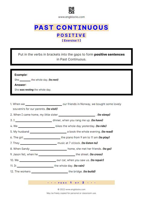 Past Continuous Tense ESL Word Order Exercise Worksheet 55 OFF