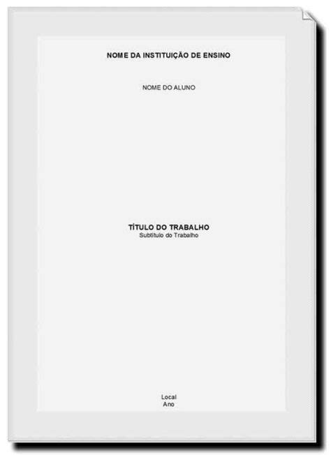 Modelo De Capa De Trabalho Nas Normas Da Abnt V Rios Modelos