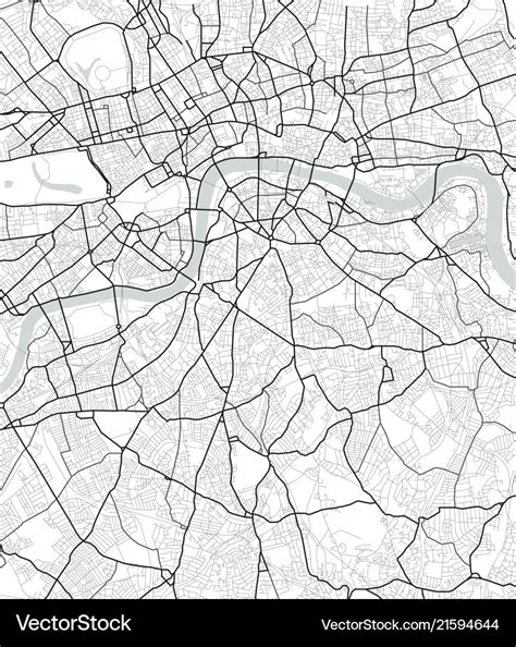 Black And White London Map Tourist Map Of English