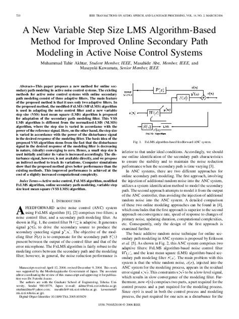 pdf a new variable step size lms algorithm based method for improved online secondary path