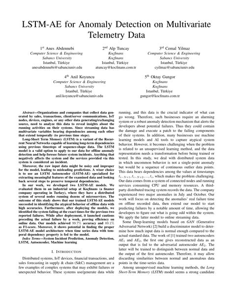 pdf lstm ae for anomaly detection on multivariate telemetry data