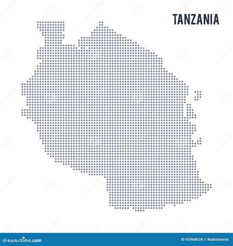 Vector Dotted Map Of Tanzania Isolated On White Background Stock