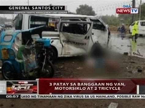 QRT 3 Patay Sa Banggaan Ng Van Motorsiklo At 2 Tricycle Video