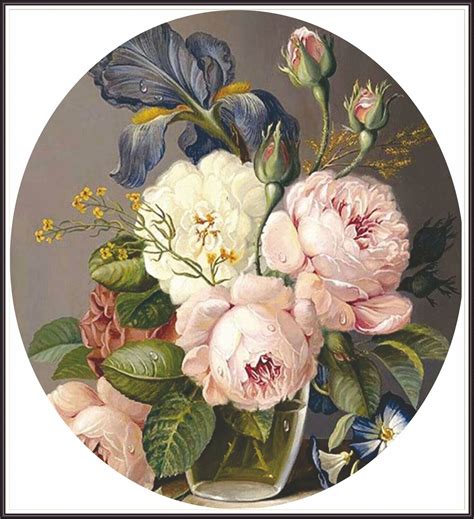 Vintage Botanical Still Life Oval