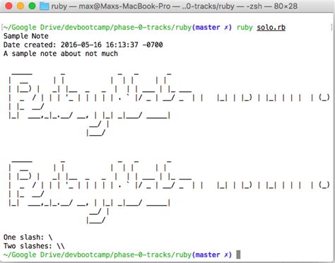 how do i display an ascii art string in ruby stack overflow