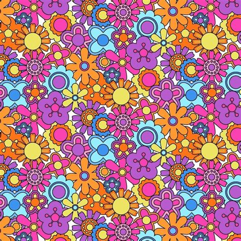 Free Vector Groovy Floral Pattern