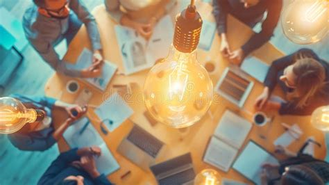 Generative AI Brainstorming Group Of Employees Generating Creative And