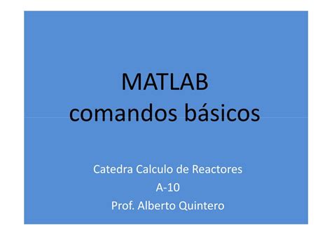 pdf de programación matlab comandos básicos