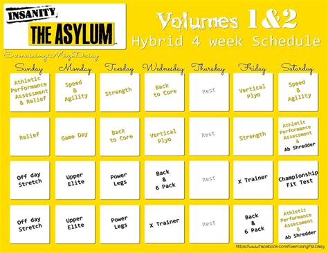 Insanity Month One Printable Example Calendar Printable Insanity Max