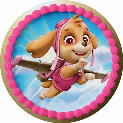Opłatek na tort Skay Psi Patrol 20cm Gratis Tekst 2 Wafers Premium