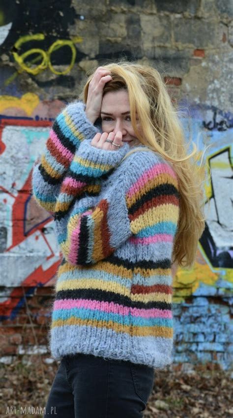 Ręcznie wykonane swetry sweter oversize Sweter Oversize ღ art Madam pl