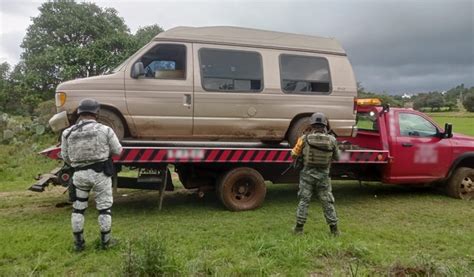 En Hidalgo Guardia Nacional y Ejército Mexicano aseguran camioneta
