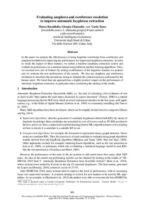 pdf evaluating anaphora and coreference resolution to improve automatic keyphrase extraction